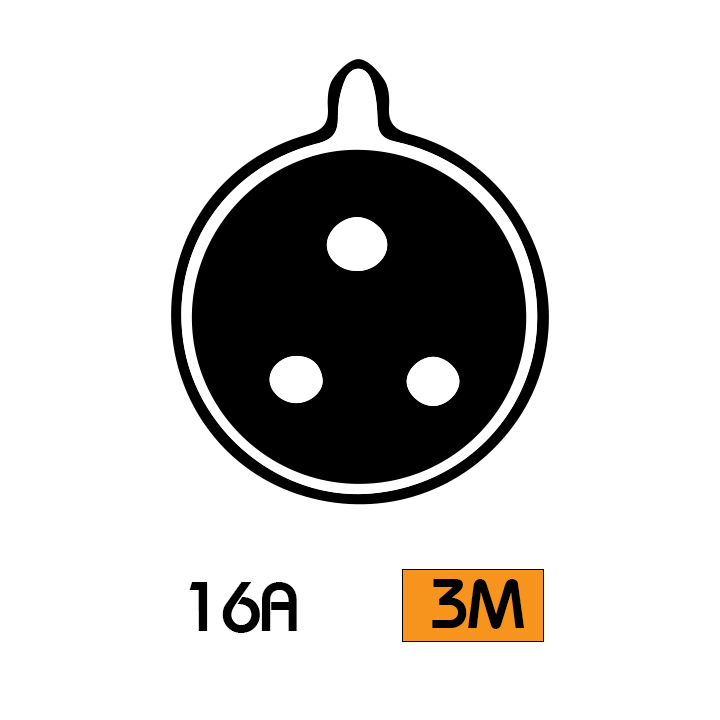 3M 16A Cable - Stage Lighting Services