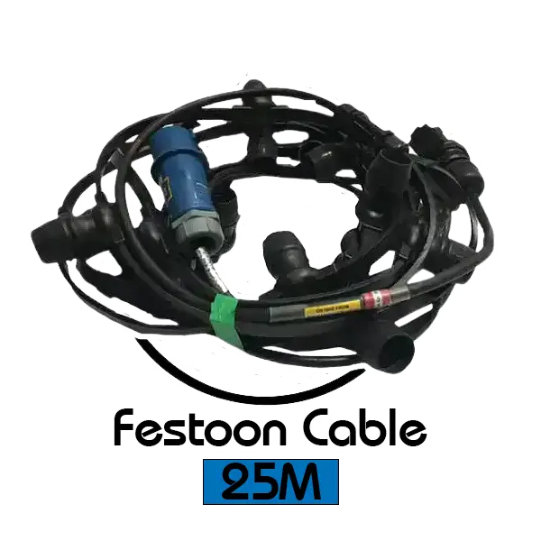 25m Festoon Cable For Hire - Stage Lighting Services