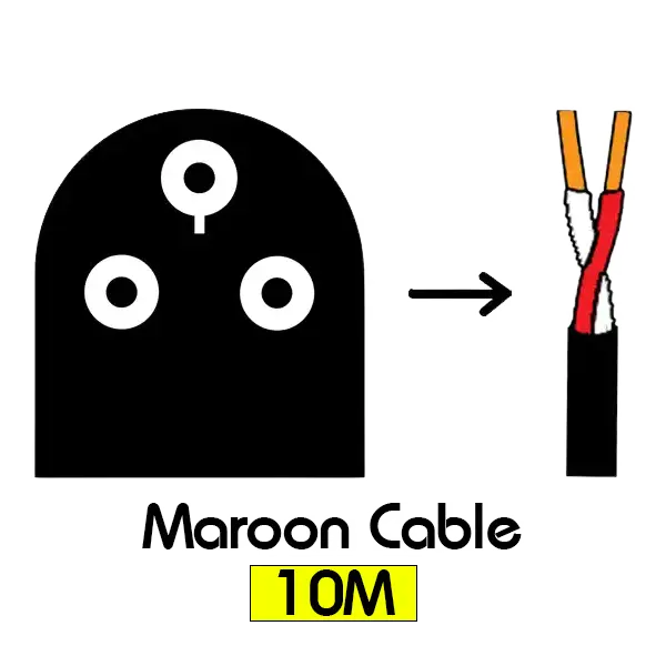 10m Maroon Cable For Hire - Stage Lighting Services